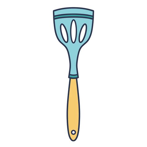 Kitchen Silicone Spatula With Holes Vector Icon Hand Drawn Color