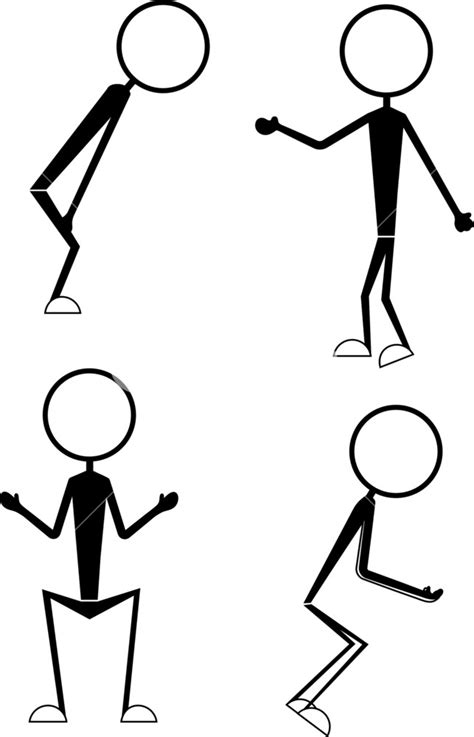 Cartoon Stick Figure Gestures And Poses Royalty Free Stock Image