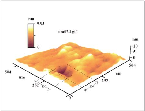 AFM Obtained Image Of A Alpha Induced Latent Track On The Detector
