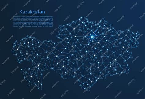 Carte Du Réseau De Communication Du Kazakhstan Image Vectorielle Low