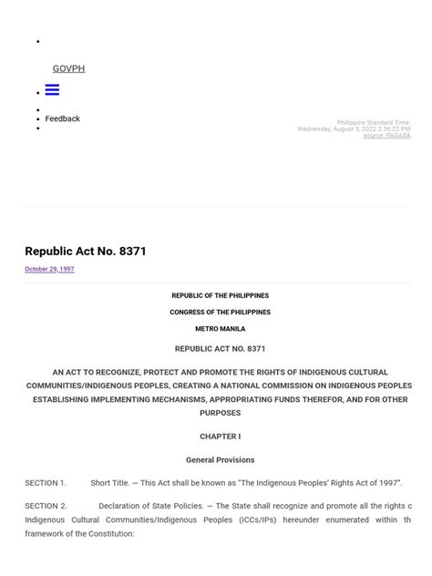 Ipra 1997 Republic Act No 8371 Pdf Intellectual Property Employment