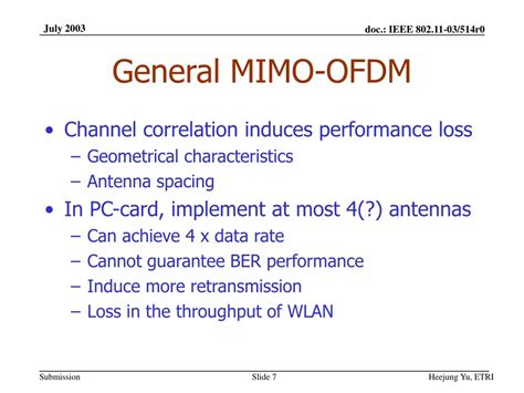 Ppt Enhancing Wireless Lan Performance Mimo Ofdm With Antenna Selection Powerpoint