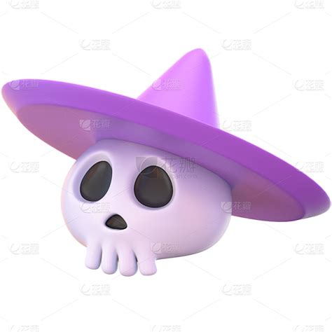 万圣节卡通c4d立体3d骷髅头元素