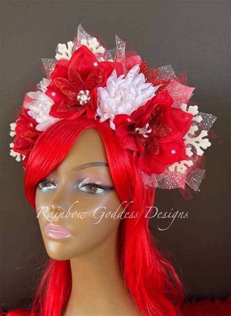 Peppermint Snowflake Headdress Christmas Headpiece Christmas Headband