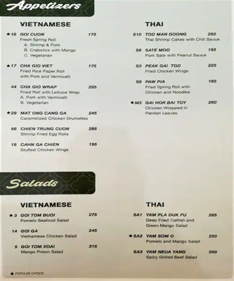 Menu At Pho Hoa Bgc Uptown Mall Restaurant Taguig 9th Ave
