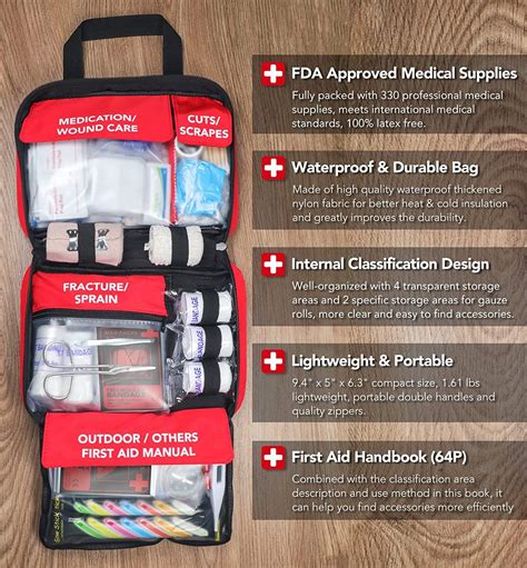 330 Piece Premium Waterproof First Aid Kit For Emergencies Home