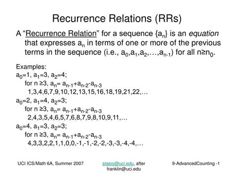 Ppt Recurrence Relations Rrs Powerpoint Presentation Free Download