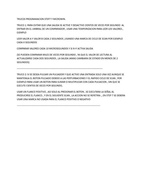 Trucos Step7 Flancos Y Pulsos Pdf
