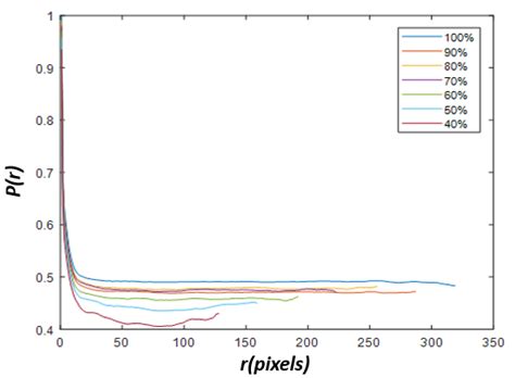 Two Point Correlation Function Observed At Different Window Sizes The