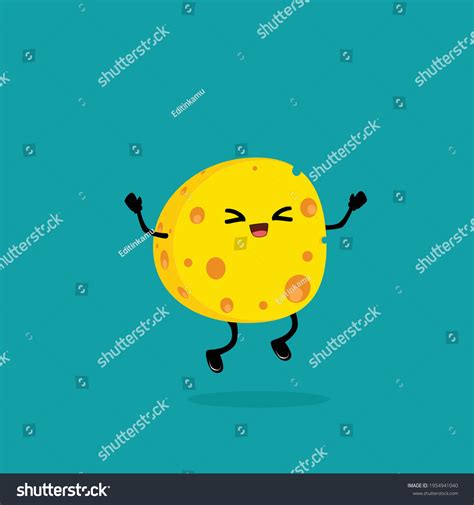 Cute Happy Smiling Cheese Character Illustration Stock Vector Royalty Free 1954941040