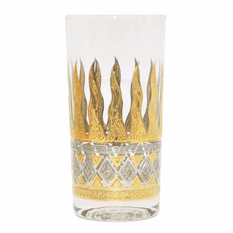 Vintage Georges Briard Gold Flame Collins Glasses The Hour Shop