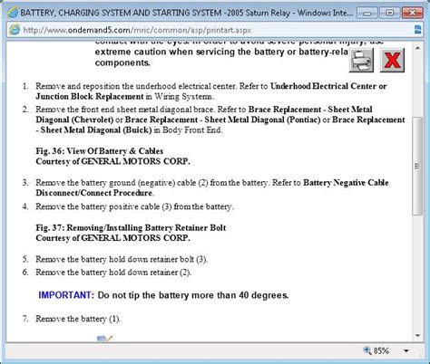2005 Saturn Relay Battery How Do You Remove The Battery From The