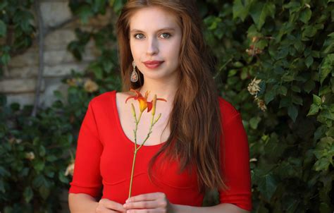 Wallpaper Flower Hot Girl Model Awesome Greenery Outside Sexy
