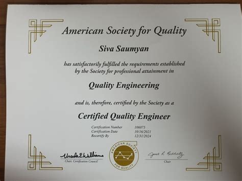 Siva Saumyan Asq Certified Quality Engineer On Linkedin Cqe Asq