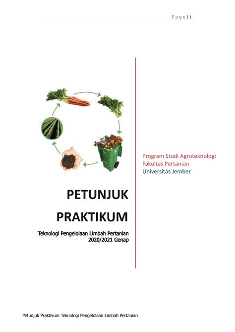 Modul Praktikum TPLP P A G E Petunjuk Praktikum Teknologi Pengelolaan Limbah