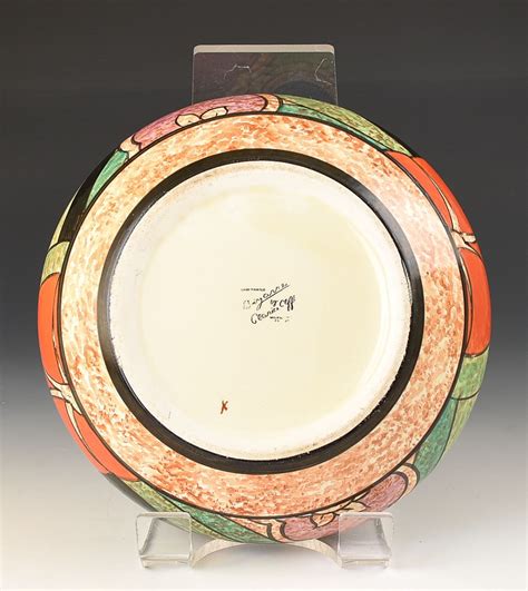 Clarice Cliff Cafe Au Lait Red Gardenia Bowl C 1931