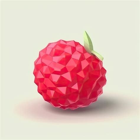 Premium Photo Low Poly Raspberry Illustration Smooth Surface White