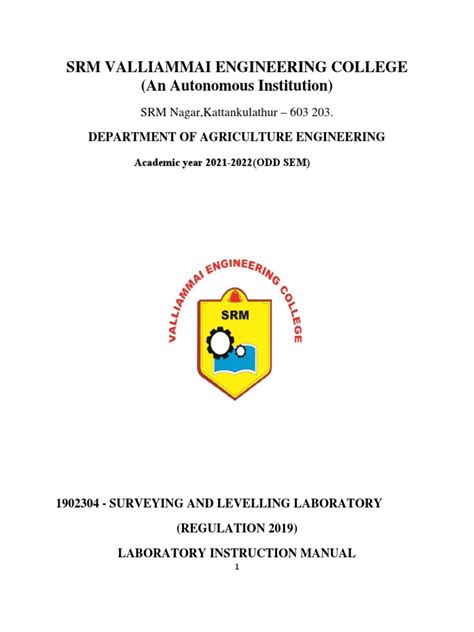 Surveying And Levelling Lab Manual Pdf Surveying Compass