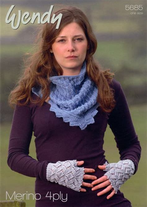 Cottontail Crafts Knitting Pattern 5685 Scarf And Fingerless Mitts