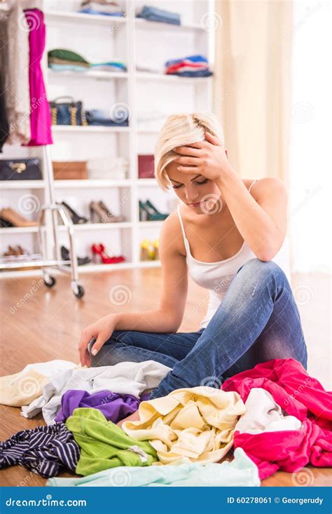 Wardrobe Stock Image Image Of Girl Hanger Floor Closet 60278061