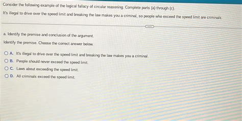 Solved Consider The Following Example Of The Logical Fallacy Of