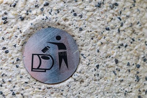 Garbage Dump Sign Symbol Urban Trash Cans In An Urban Environment