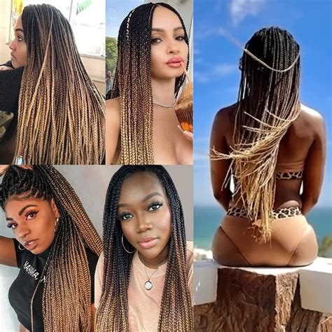 6 Packs Pre Looped 24 Inch Ombre Honey Blonde Crochet Box Braids