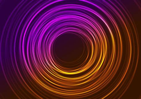 Violet Orange Minimal Round Lines Abstract Futuristic Tech Background