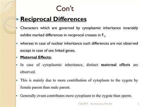 Cytoplasmic Inheritance And Maternal Effect Pdf
