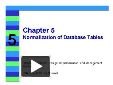 Ppt Chapter Normalization Of Database Tables Powerpoint