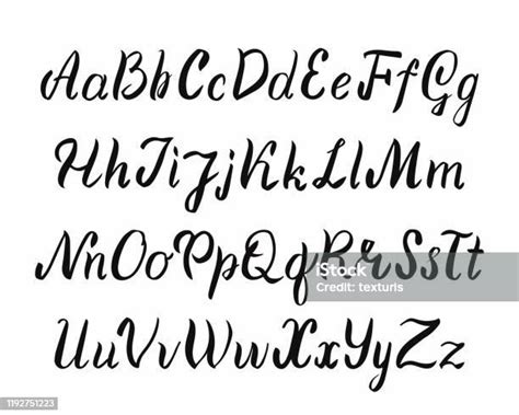 손으로 그린 알파벳 붓은 글자를 그려넣습니다 잉크 서면 서체 설정 흰색에 격리 0명에 대한 스톡 벡터 아트 및 기타 이미지 0명 개체 그룹 검은색 Istock
