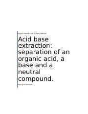 Acid Base Extraction Docx Organic Chemistry Lab TA Maria Ballivian Acid Base Extraction