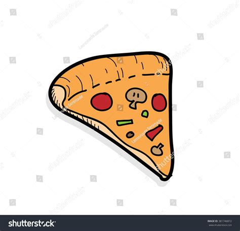 Pizza Icon Hand Drawn Vector Illustration Stock Vector Royalty Free
