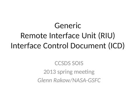 Pptx Generic Remote Interface Unit Riu Interface Control Document