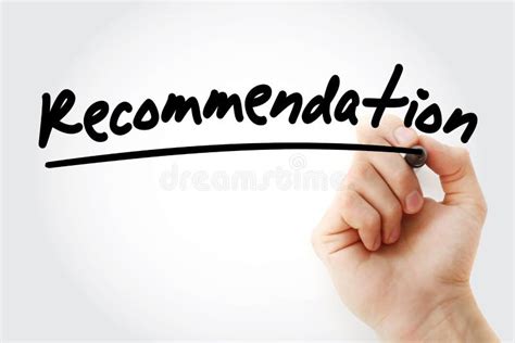 Recommendation Text With Marker Business Concept Background Stock