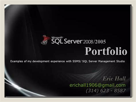 Sql Portfolio March 31 Ppt