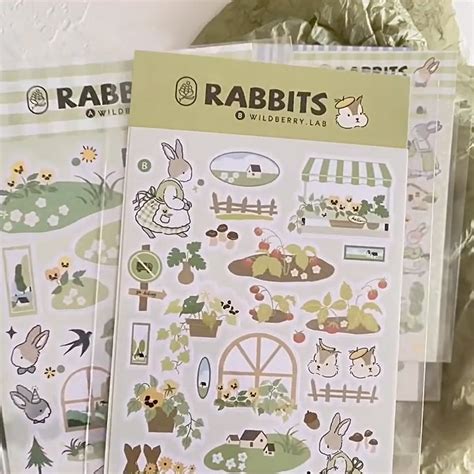 Wildberry Lab Sticker Sheet Rabbits Papergame