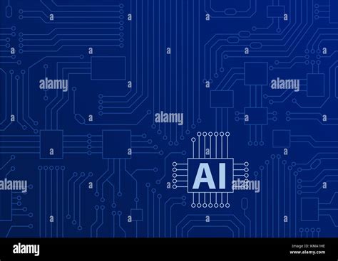 Artificial Intelligence AI Concept As Vector Background With CPU Microchips Stock Vector