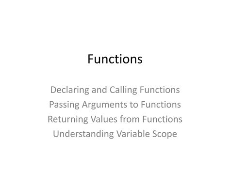 Functions In Php Pptx