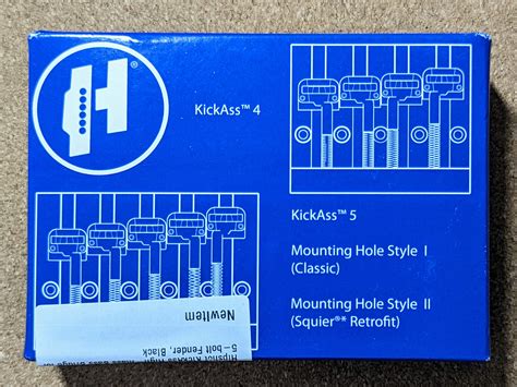 Sold Hipshot Kickass High Mass Bass Bridge For 5 Bolt Fender Black