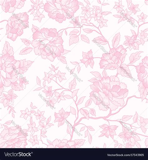 Floral Seamless Pattern Pink Flower Background Vector Image