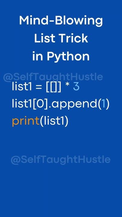Mind Blowing List Trick In Python Coding Code Programming Youtube