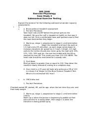 Submaximal Exercise Testing Protocol Estimation Methods SES Course Hero