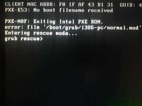 error boot grub i386 pc normal mod not found general help