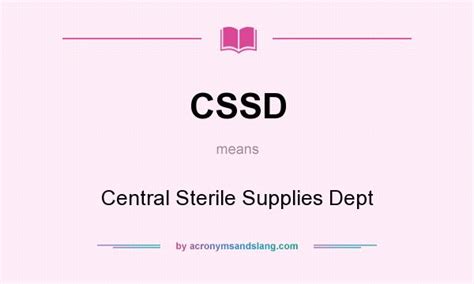 Cssd Central Sterile Supplies Dept In Undefined By