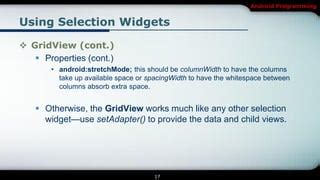 Android Using Selection Widgets PDF