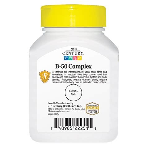 21st Century B 50 Complex Prolonged Release Tablets 60s Wellness Pro