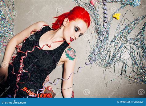 Drunk College Girl Lying On The Road At Party Stock Image Image Of