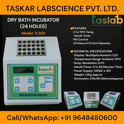 Taslab White Dry Bath Incubator Dry Block Incubator For Hospital At