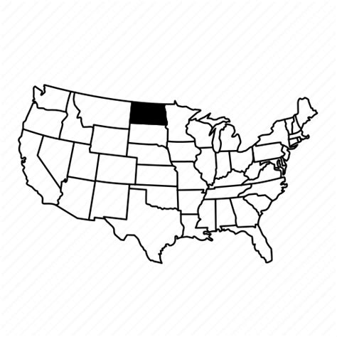 Dakota Location Map North Place State United States Icon